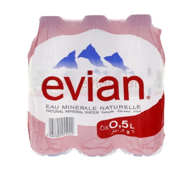 Evian Natural Mineral Water 500ml x 6 Pieces Buy Online in Bahrain - Dukakeen.com