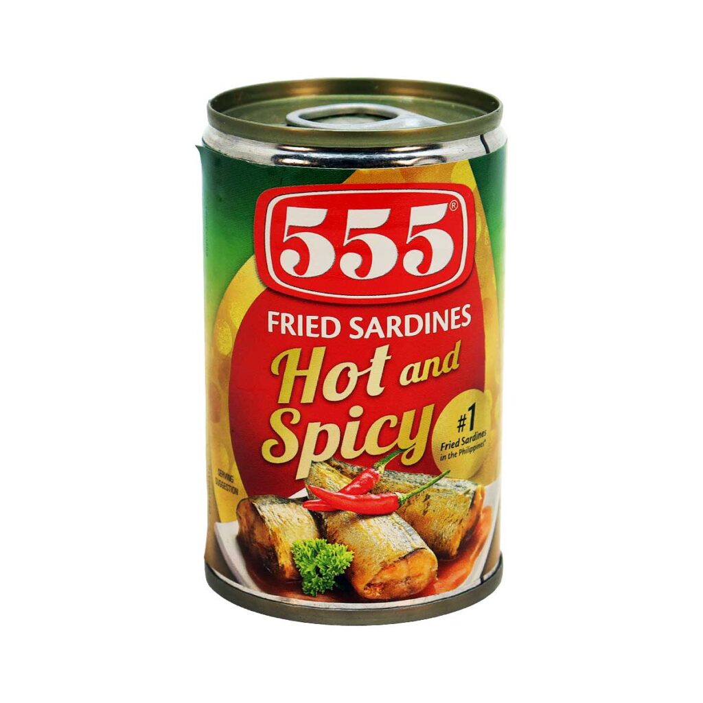 555 Fried Sardines Hot and Spicy 155g Buy Online In Bahrain - Dukakeen.com