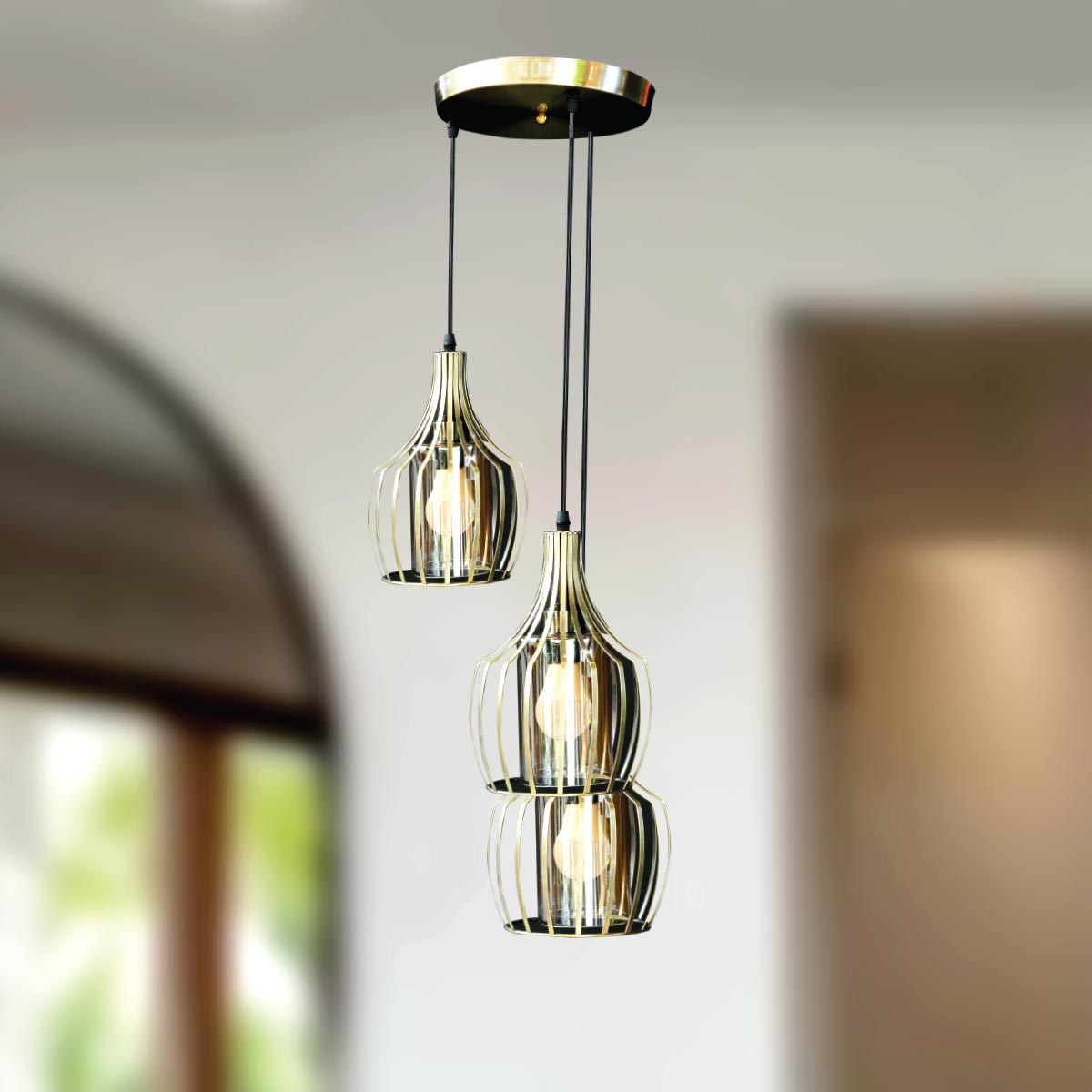 Commercial Hanging Light Antique Gold - Dukakeen.com
