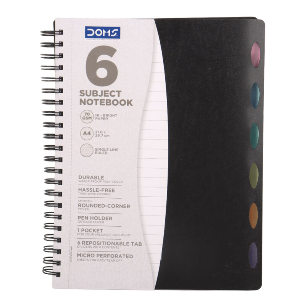 Doms 6 Subject Notebook - Dukakeen.com