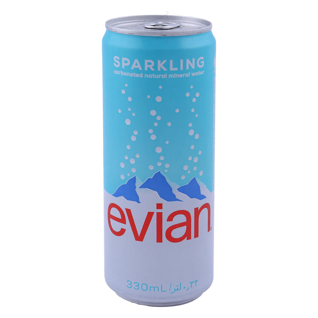 Evian Sparkling Water Can 330ml - Dukakeen.com