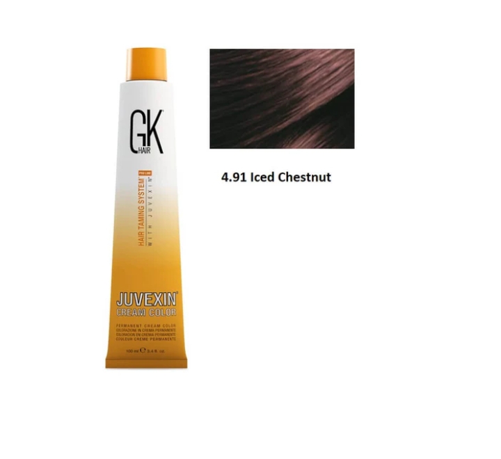 GK 4.91 Hair Color Iced Chestnut - Dukakeen.com